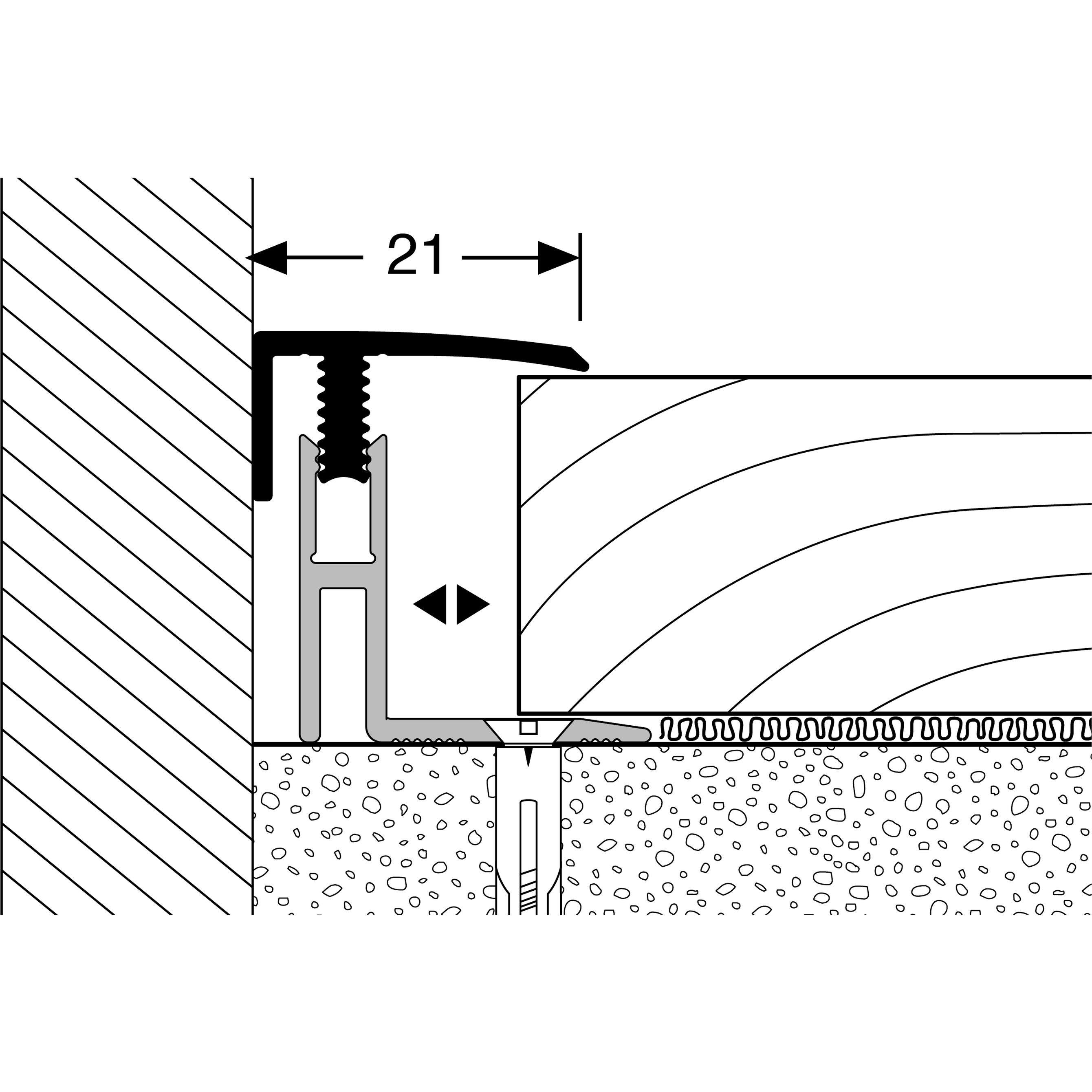 Küberit 563 Mono Clip Abschlussprofil Breite 21 Mm